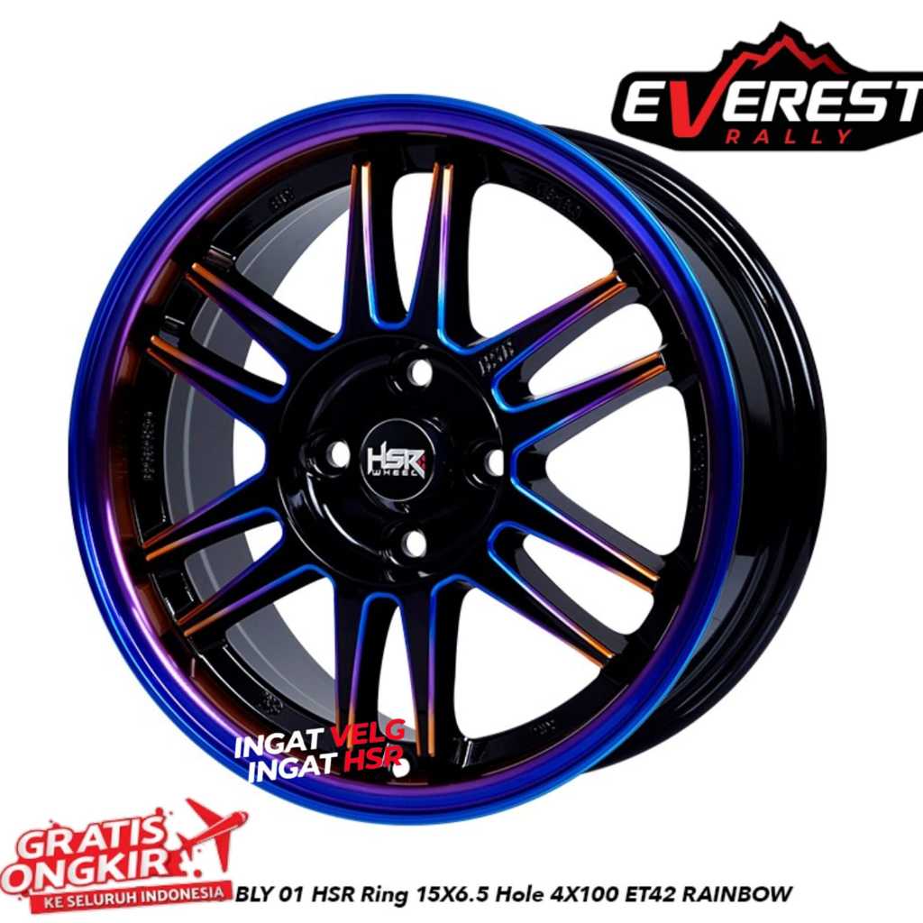 Jual VELG RACING HSR BLY01 RING 15 LEBAR 65 BAUT 4X100 COCOK UNTUK MOBIL BRIO, SIGRA, SIRON ...