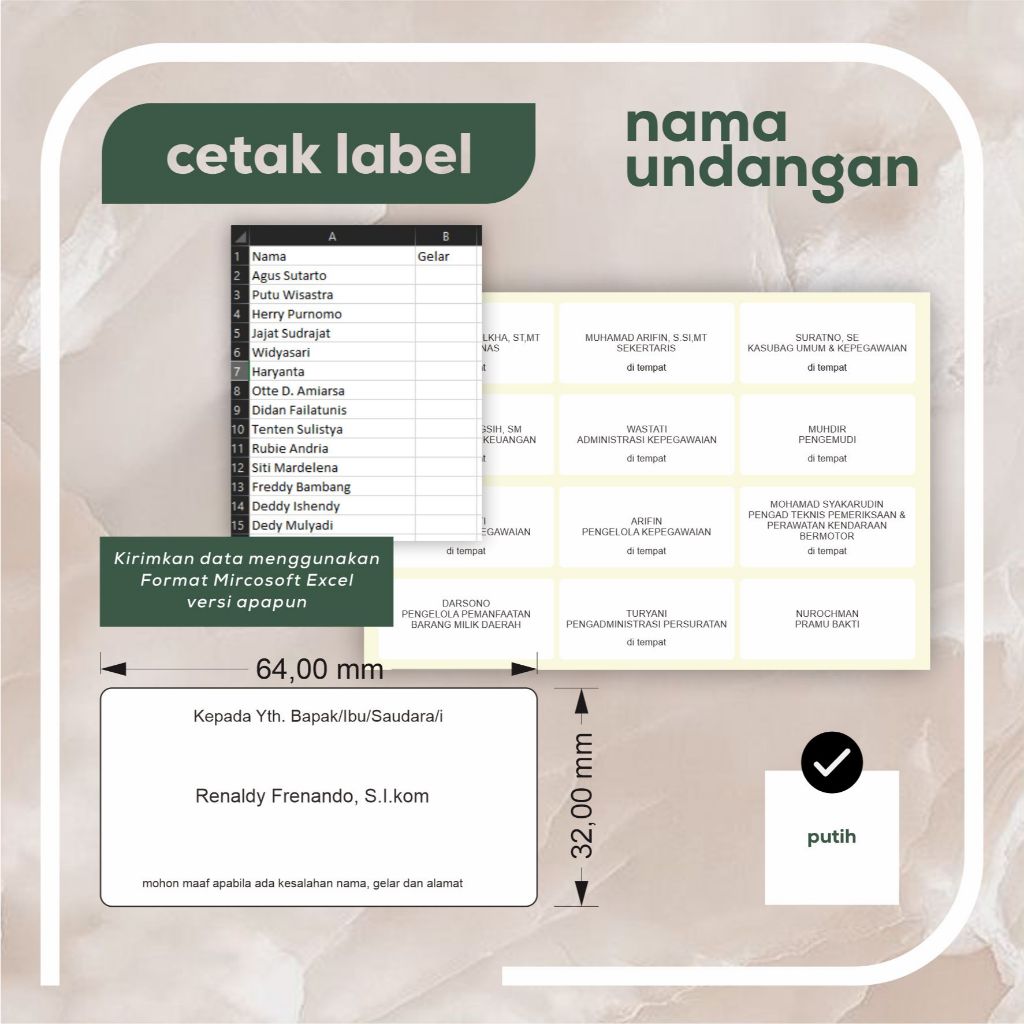 Jual Cetak label nama tamu undangan | Shopee Indonesia