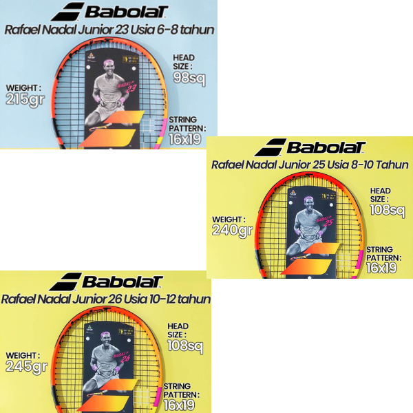 Jual Raket Tenis Babolat Nadal Jr 23/25/26 ( Raket Saja ) | Shopee ...