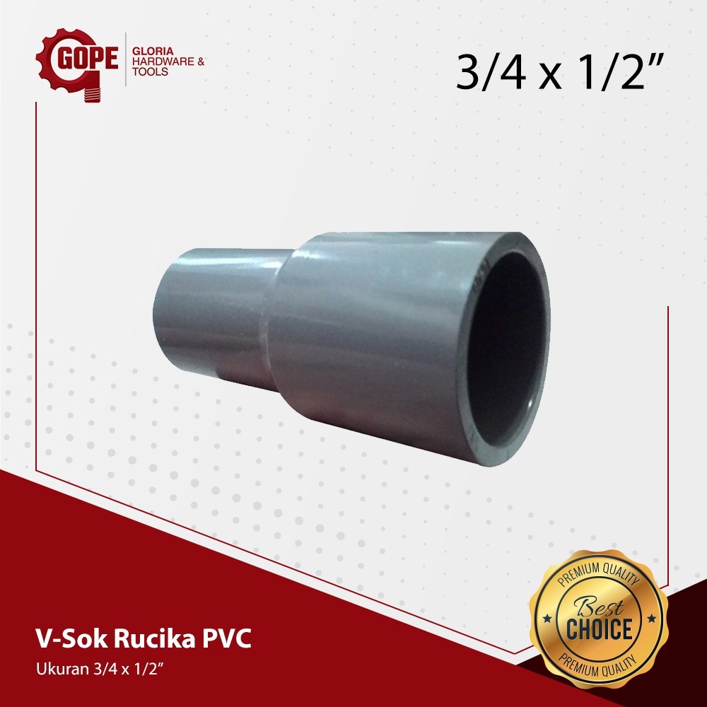 Jual V-Sok 1/2 X 3/4" Sambungan Pipa PVC Rucika | Shopee Indonesia