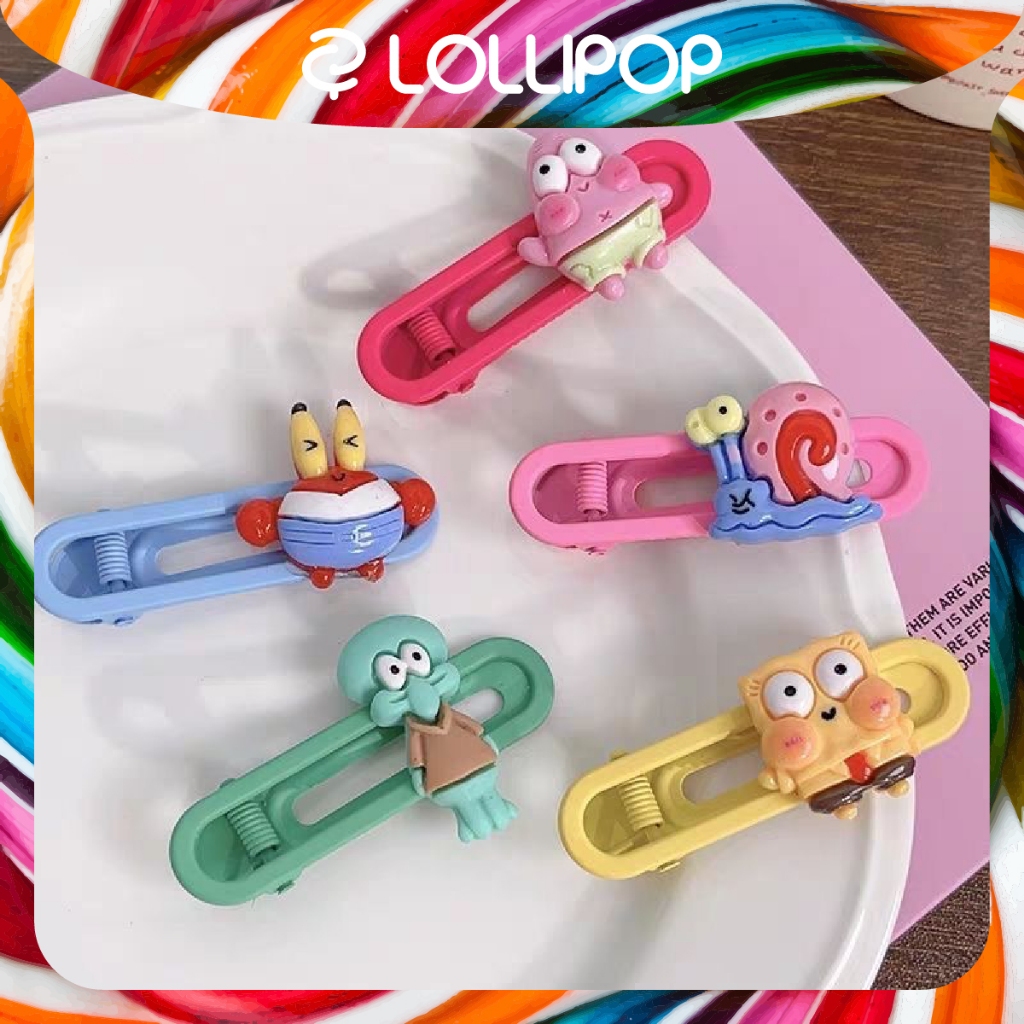 Jual Lollipop - Jepitan Mini Spongebob (Hair Clip | Spongebob/ Patrick ...