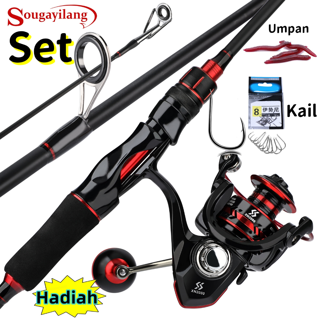 Jual Sougayilang Joran Pancing Set 1.8/2.1m Joran Dan 2000-7000 Full Metal Reel Pancing Joran ...
