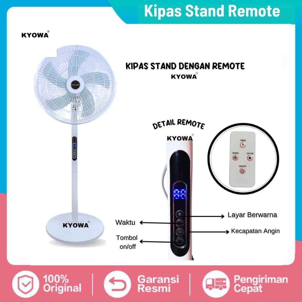 Jual Kipas Angin Standing Kyowa KW-1608A / Kipas Berdiri Dengan Tutup ...