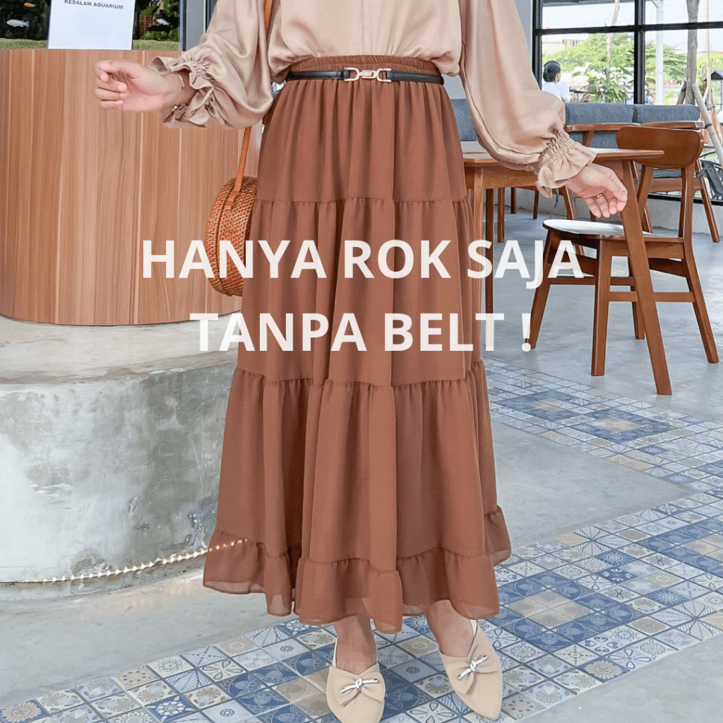 Jual Serena Rok Midi Rempel Ceruty Babydoll Premium – Rok Susun Ruffle ...