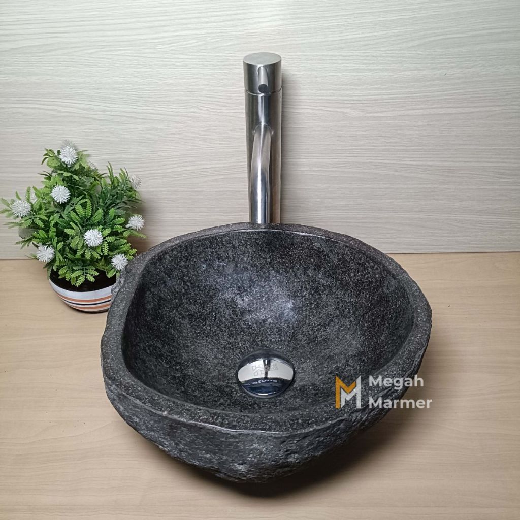 Jual Megah Marmer | Wastafel Batu Alam Natural Diameter 30cm Finishing ...