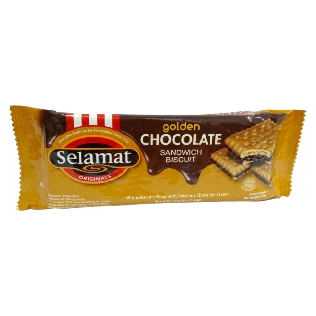 Jual Biskuit coklat Cokelat Golden Chocolate Sandwich Selamat (Pack ...