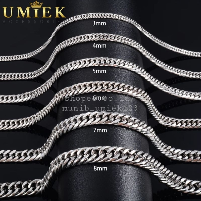 Jual Kalung Titanium Rantai besar big Silver Putih Perak Pria Wanita ...
