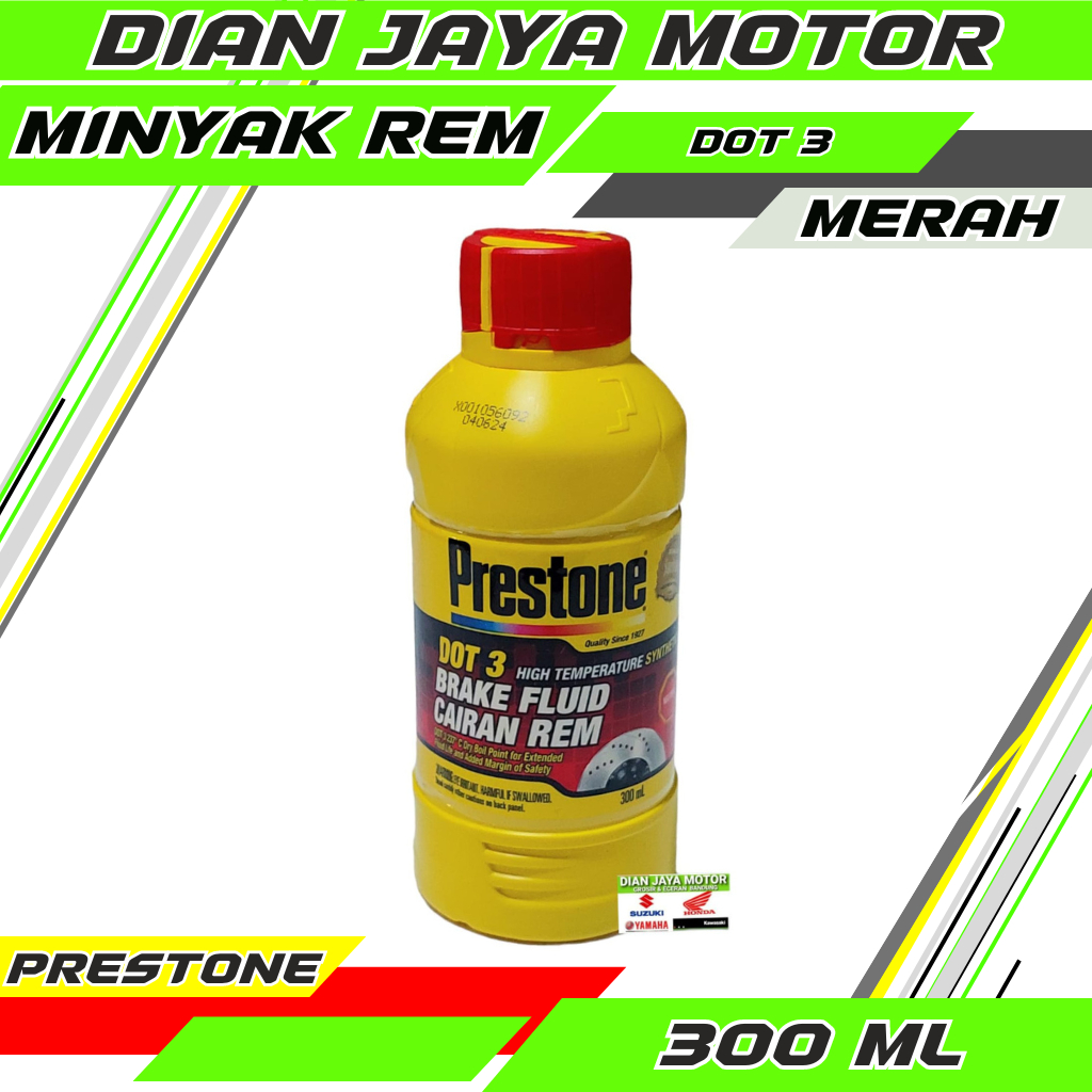 Jual Prestone Brake Fluid DOT 3 Merah 300 ML Oli rem Minyak rem preston ...