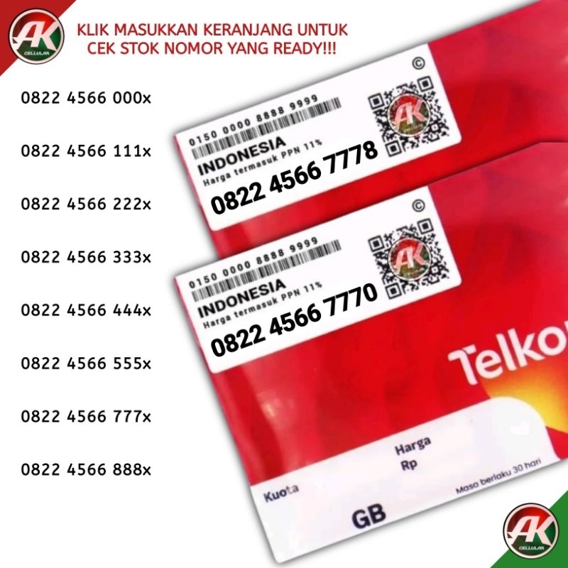 Jual Kartu Perdana Nomor Cantik Telkomsel Simpati As Loop | Shopee Indonesia