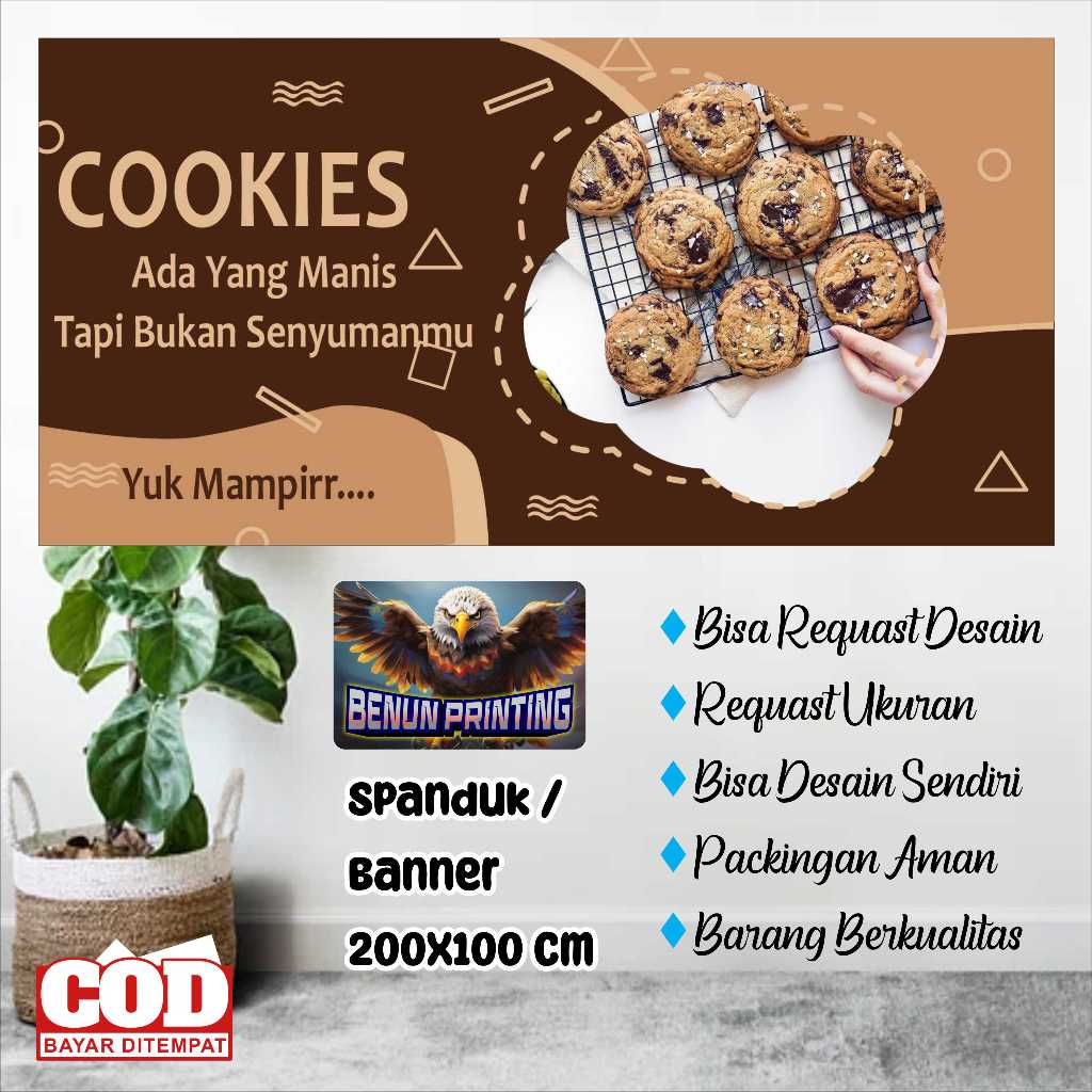 Jual SPANDUK BANNER COOKIES 200X100 CM BISA REQUEST DESAIN | Shopee ...