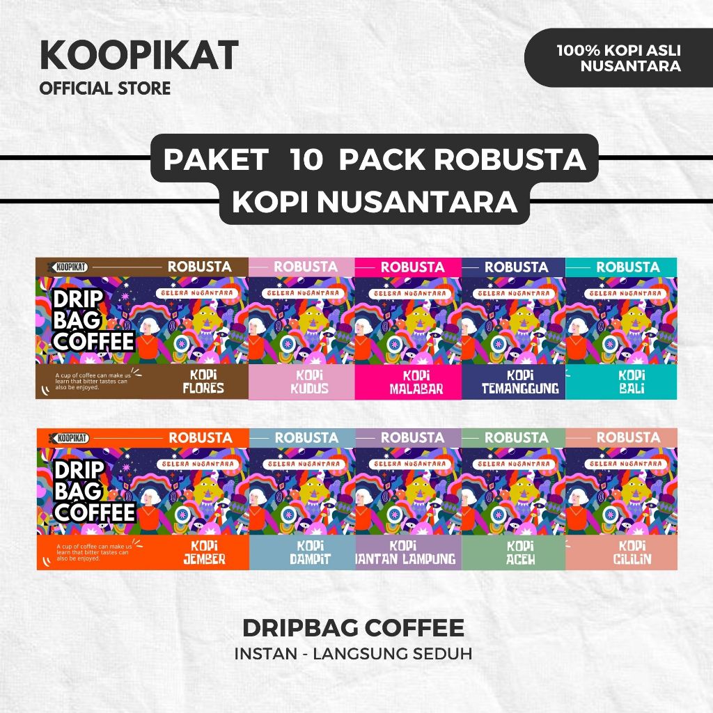 Jual Paket Kopi Dripbag Robusta Coffee Drip Bag Sachet Asli Bubuk Saset ...