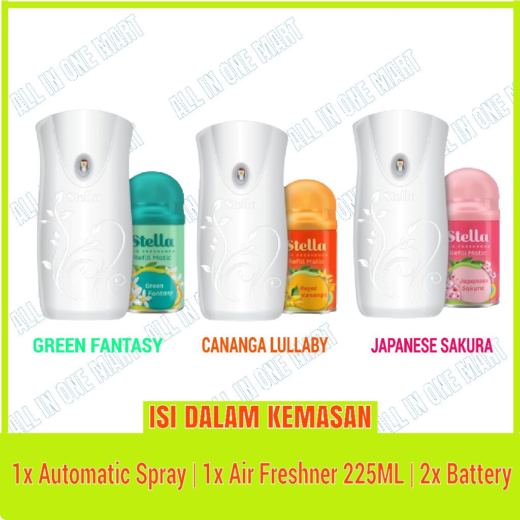 Jual Stella Air Freshener Matic Box Set Putih alat dan refill - Green ...