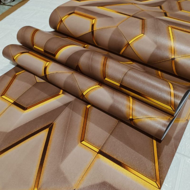 Jual wallpaper dinding Sticker Dinding GEOMETRIS Coklat Muda Dekorasi ...
