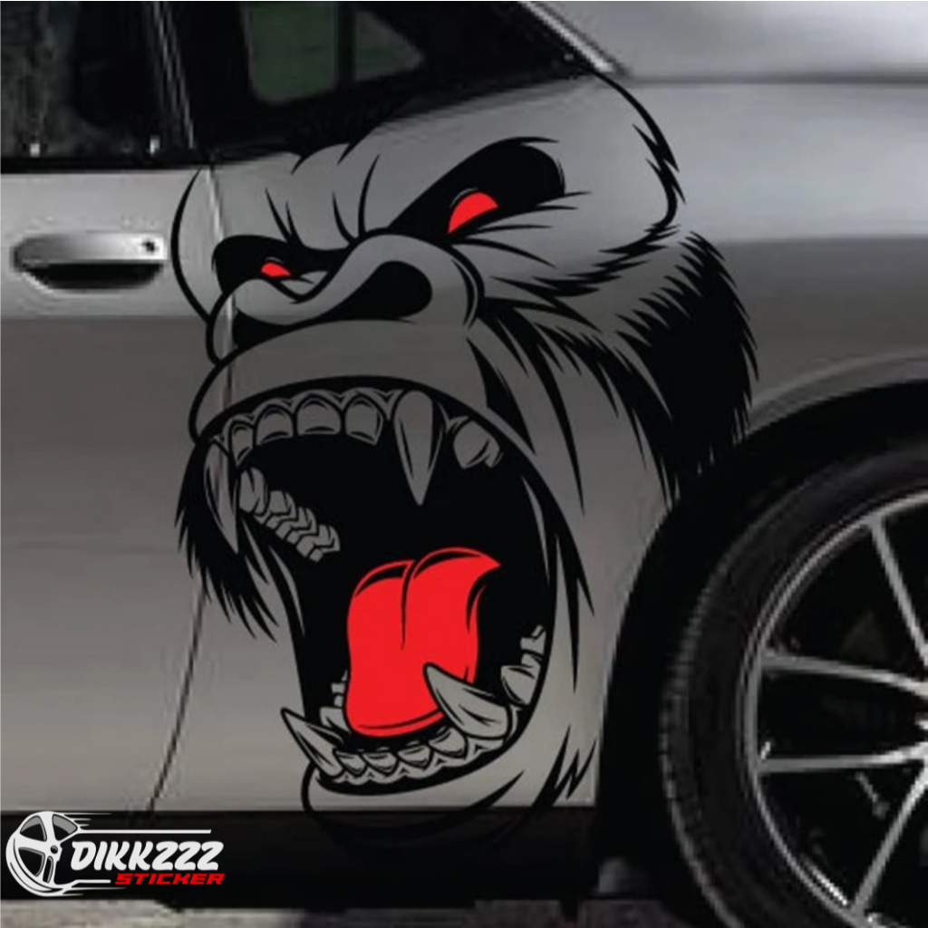 Jual Sticker Mobil Desain Gorilla King Kong Decal Grafis Vinil Truk ...