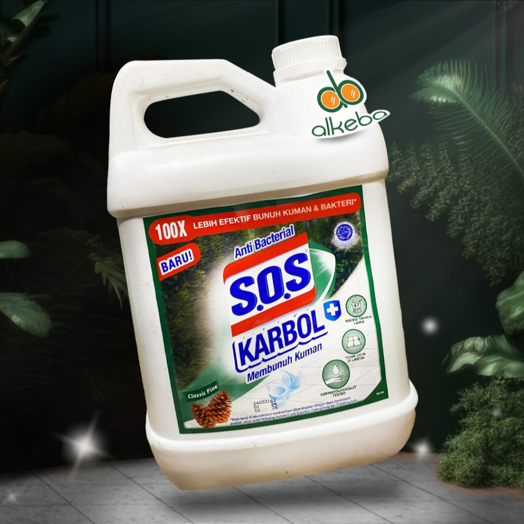 Jual SOS Karbol Wangi Classic Pine Anti Bakterial Galon 4 liter ...