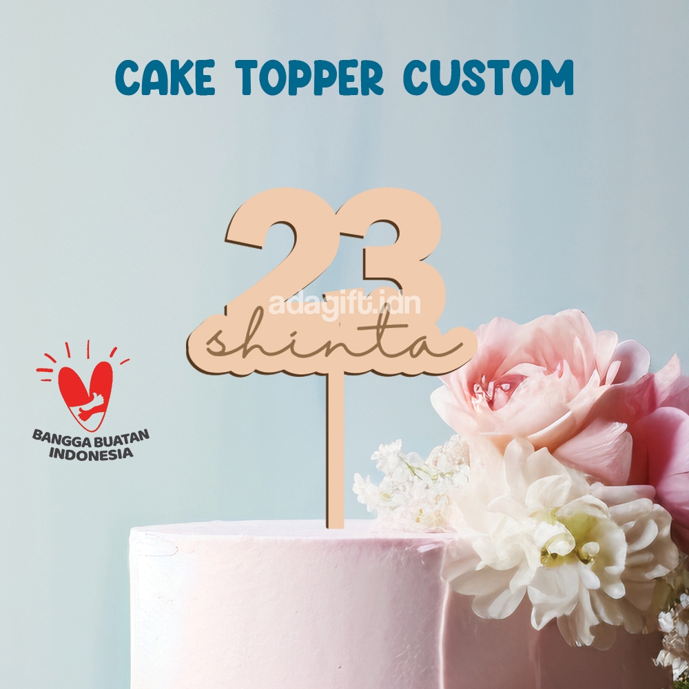 Jual CAKE TOPPER CUSTOM NAMA ANGKA | FREE TULIS NAMA Cake Topper Kayu ...