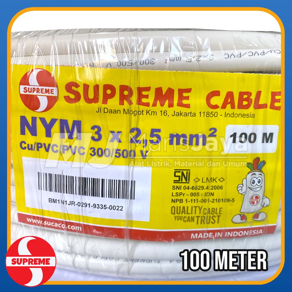 Jual Kabel Listrik SUPREME NYM 3x2,5 3x2.5 mm 100 meter (PER ROLL) | Shopee Indonesia