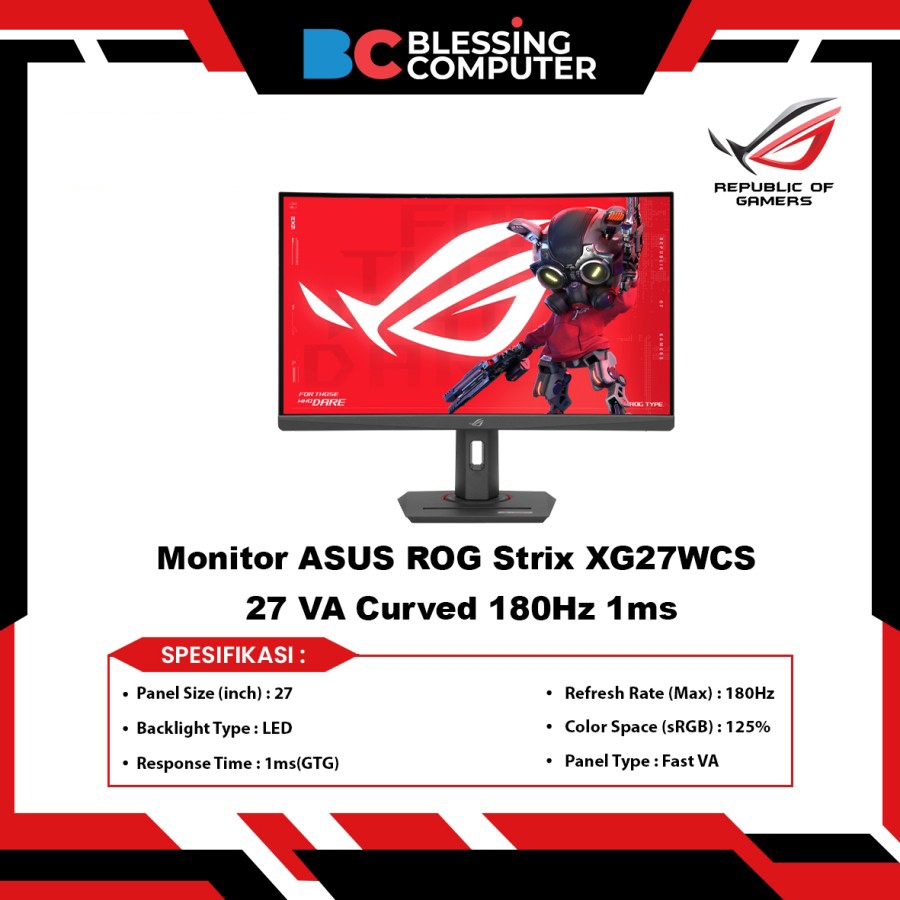 Jual Monitor ASUS ROG Strix XG27WCS 27 VA Curved 180Hz 1ms | Shopee ...