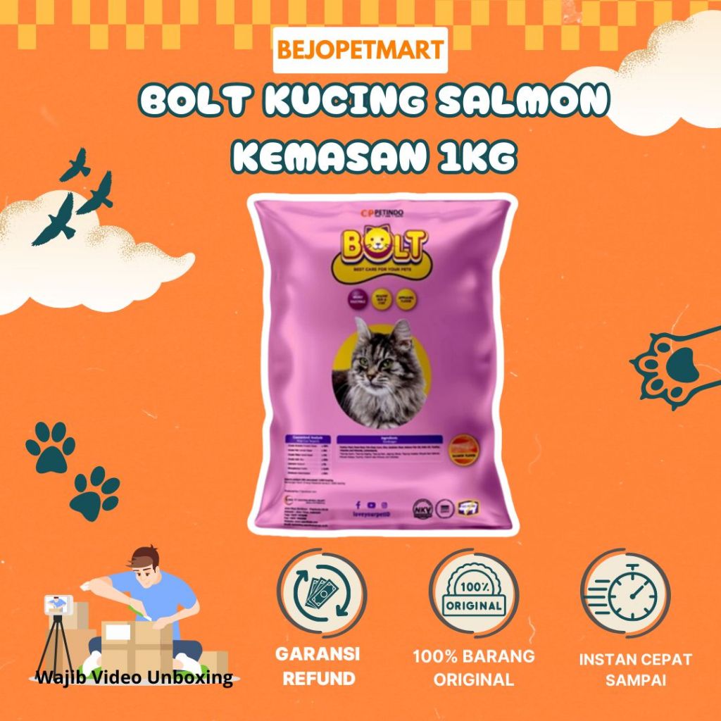 Jual BOLT SALMON KEMASAN 1KG BOLT KUCING SALMON BULAT 1 KG | Shopee ...