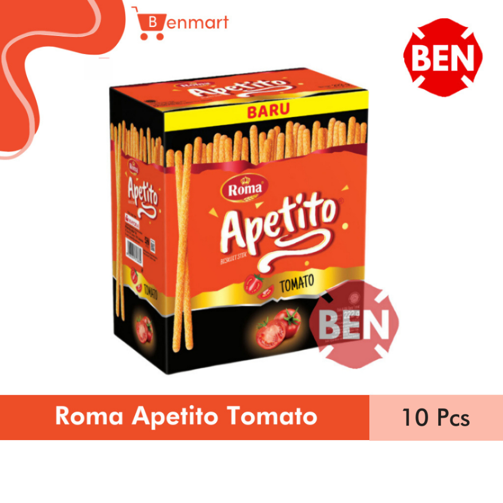 Jual Roma Apetito TOMATO 1 Pak Box 10 Pcs Biskuit Stik Stick Tomat ...