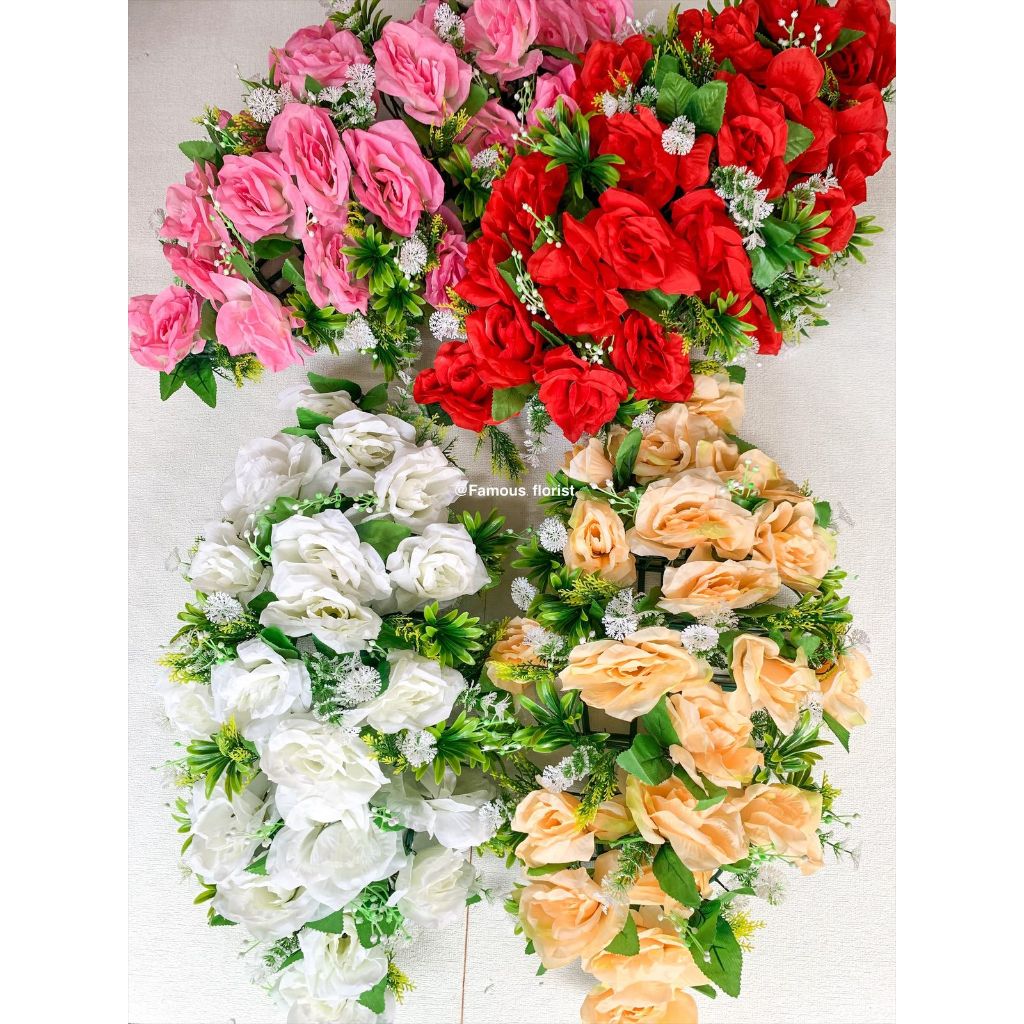 Jual BUNGA OVAL FULL ROSE ARTIFICIAL | Shopee Indonesia