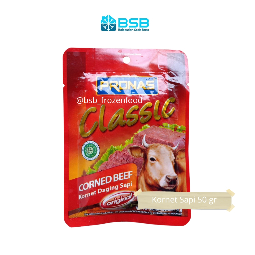 Jual Pronas Kornet Sapi Sachet 50 g PRONAS Corned Classic 50 gram ...