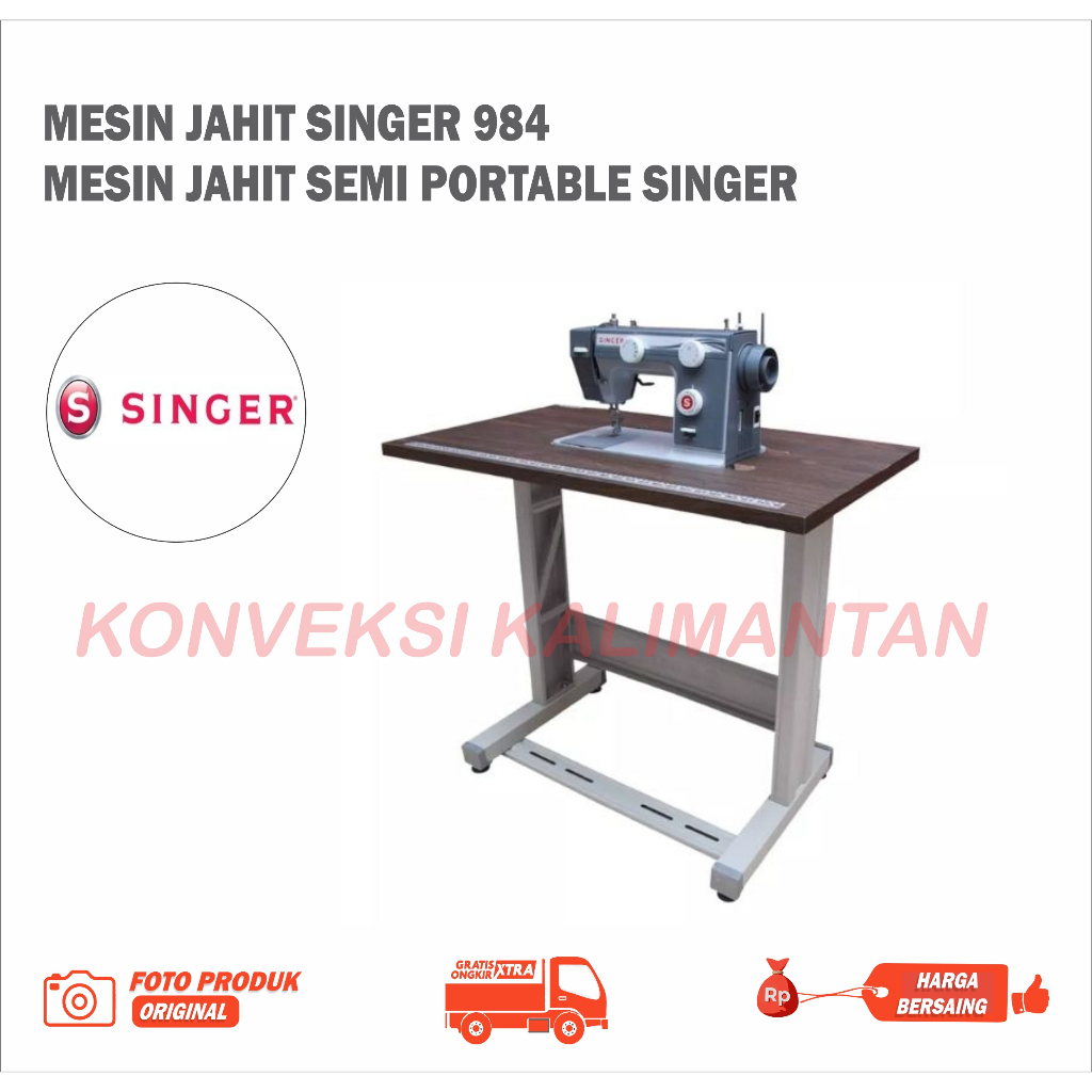 Jual MESIN JAHIT PORTABLE SINGER 984 + MEJA SAMA KAKI ORIGINAL SINGER ...