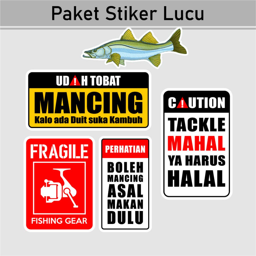 Jual Stiker Mancing Lucu Banget Premium Sticker Pancing Brand | Shopee ...