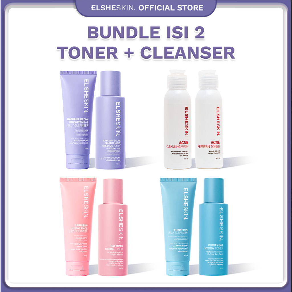 Jual [PAKET ISI 2 CLEANSER + TONER] Elsheskin 2 Pcs Skincare Paket ...