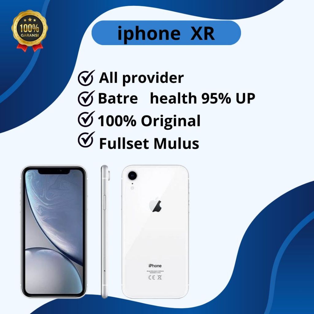 Jual Apple iPhone XR 128GB 64GB IP XR SECOND ORIGINAL 100% LIKE NEW| MULUS NORMAL FULLSET ...