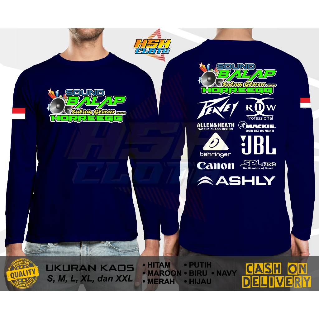 Jual Baju Kaos Distro Lengan Panjang Sound System Audio SOUND BALAP ...