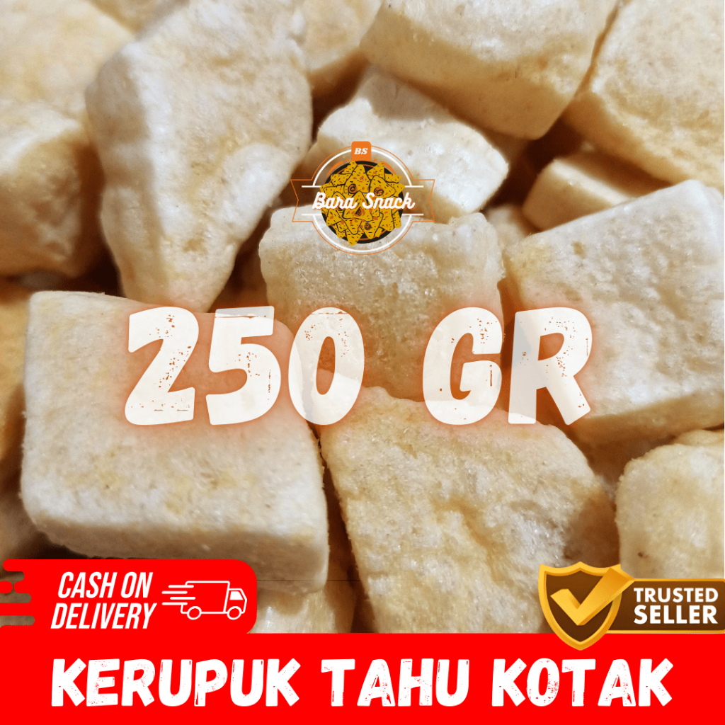 Jual [ 250gr ] Kerupuk Tahu Kotak Gurih Renyah / Camilan Snack Kiloan ...