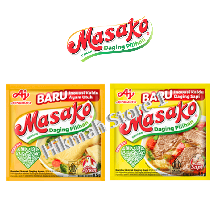 Jual MASAKO bumbu penyedap Rasa Sapi dan Ayam (1 Renceng Isi 12 Sachet ...