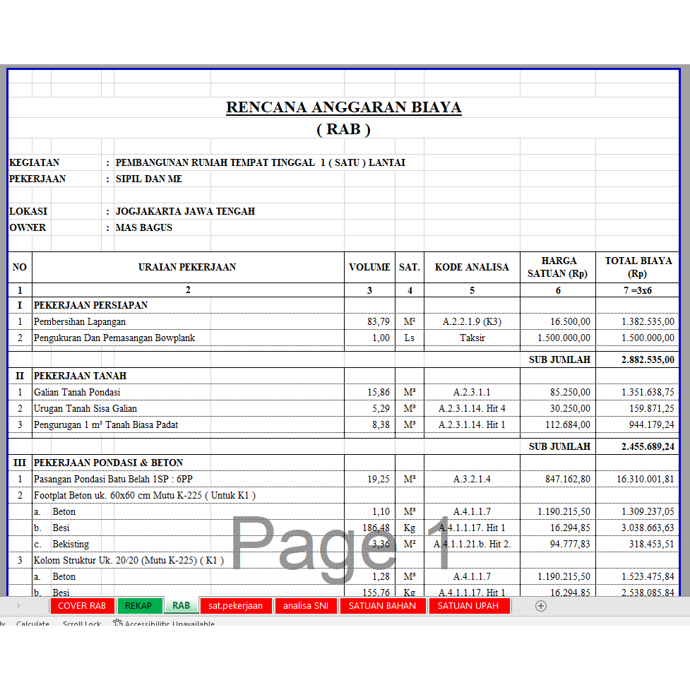 Jual RAB ( Rencana Anggaran Biaya ) | Shopee Indonesia