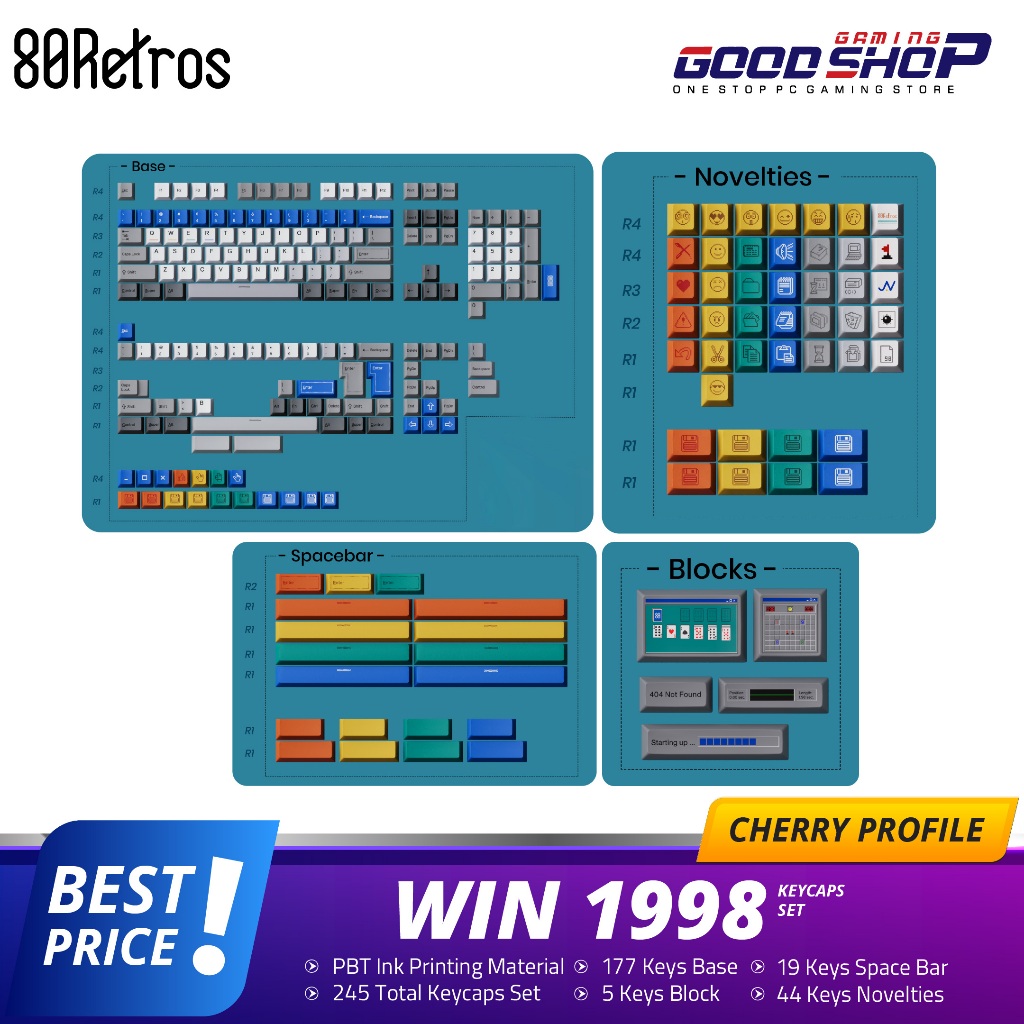 Jual TUTKEYS 80Retros Windows 1998 Keycap Set | Shopee Indonesia
