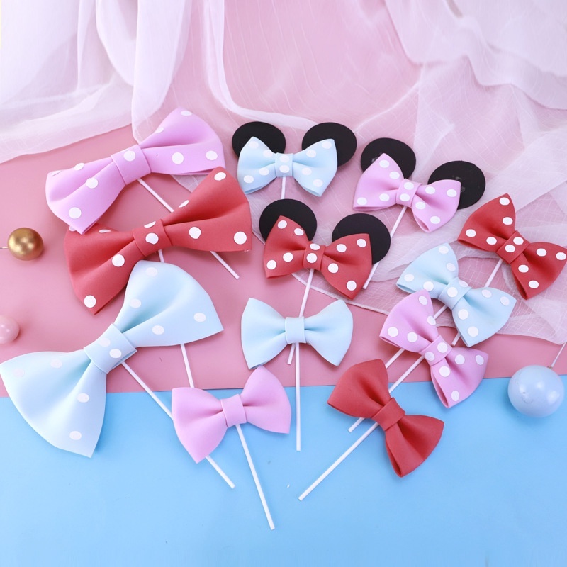 Jual Kue Topper Mickey Minnie Mouse Bow Pita Dekorasi, Buket Pita dan ...