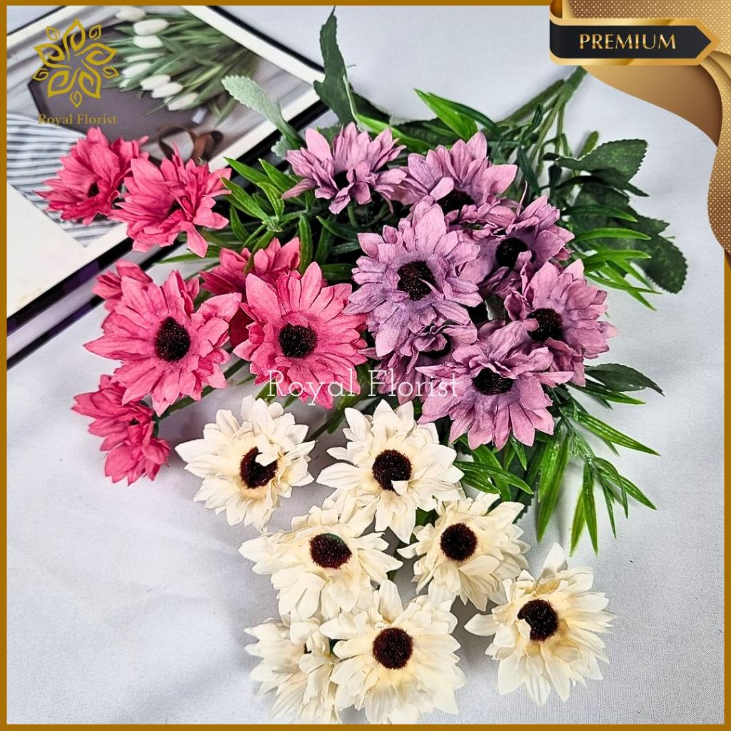 Jual Bunga Aster Krisan Premium 5 Cabang/Bunga Aster Artificial/Bunga ...