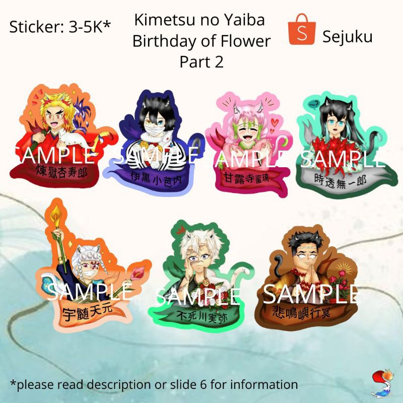 Jual Kimetsu No Yaiba KNY Demon Slayer Part 2 Sticker Fanmerch Merch ...