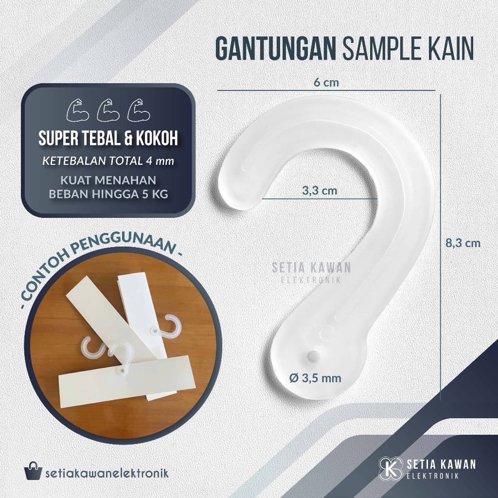 Jual Hook Gantungan Sample Kain / Handle Hanger Kaitan Contoh Sampel ...