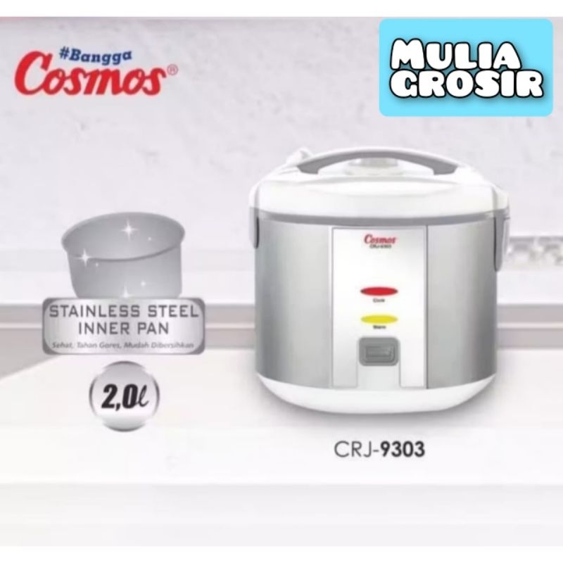 Jual Magic Com Cosmos 2L Stainless Steel 3in1 CRJ 9303 SS Rice Cooker ...
