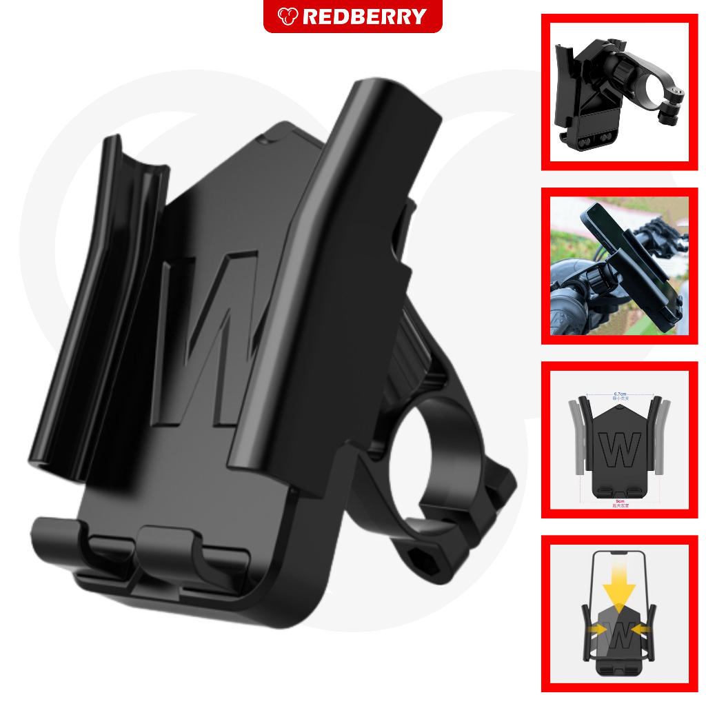 Jual Stand Holder Stang sepeda motor skuter HM23 dudukan penyangga pegangan senderan bracket HP ...