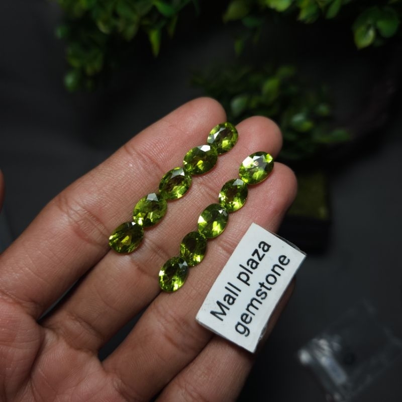 Jual natural batu permata peridot asli 100% ukuran 9-10 mm | Shopee ...