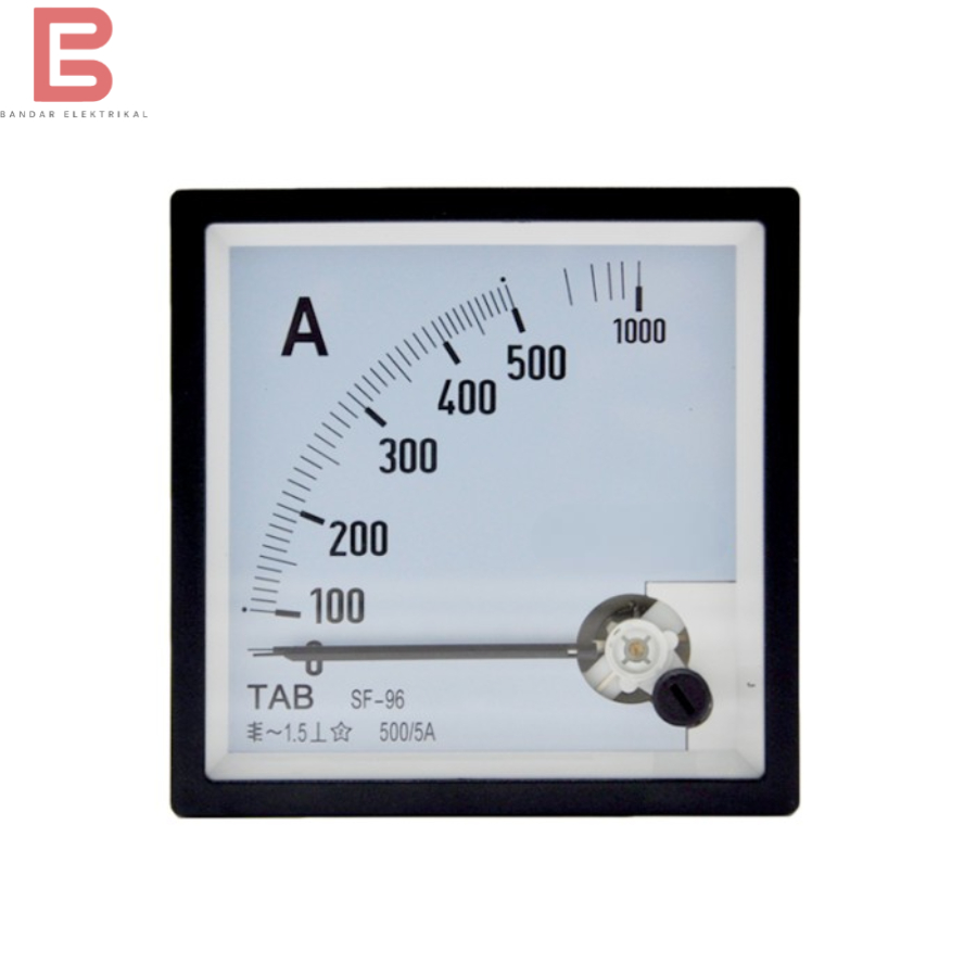 Jual Ampere Meter Analog 96 x 96 500/5A AC Via CT Ampermeter 500A TAB | Shopee Indonesia
