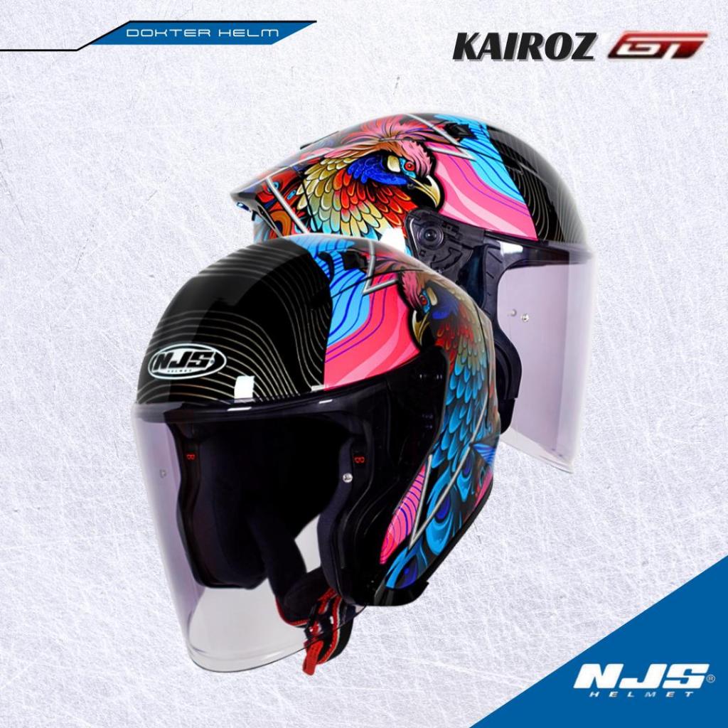 Jual Helm NJS Kairoz GT MERAK - Helm Half Face Motif Merak kairoz GT ...