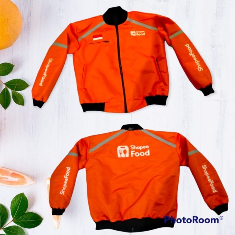 Jual jacket shopefood oren& hitam | Shopee Indonesia