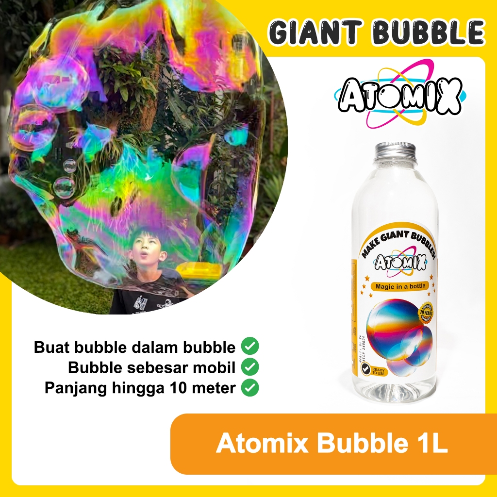 Jual Atomix bubble - Bubble Solution 1L - Cairan Balon Sabun - Giant Bubble - Mainan Anak ...