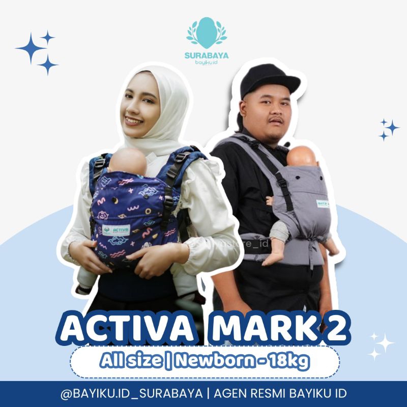Jual (Gosend) Activa Baby Carrier mark 2 gendongan mshape gendongan SSC ...