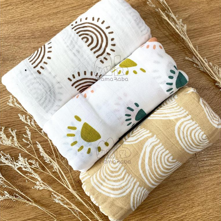 Jual MAMABABA| Kain Bedong/swaddle/selimut cotton muslin bamboo motif ...