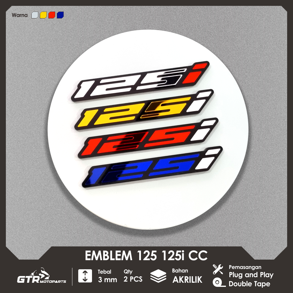 Jual GTR Emblem CC Motor Universal 2 PCS 125 125i Timbul Logo 3D ...