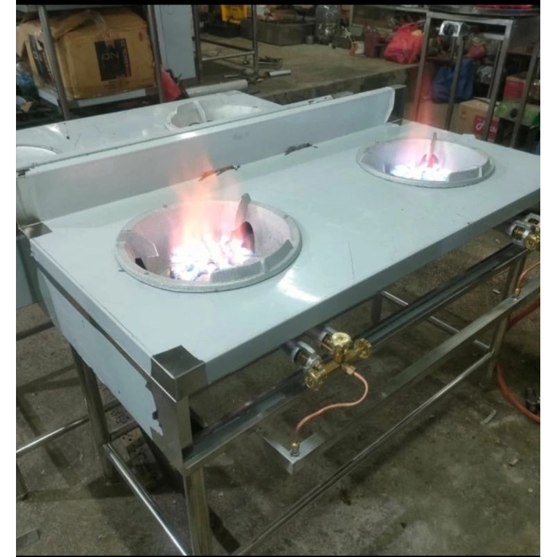 Jual kompor gas high pressure api besar model meja stanlis 201 tebel ...